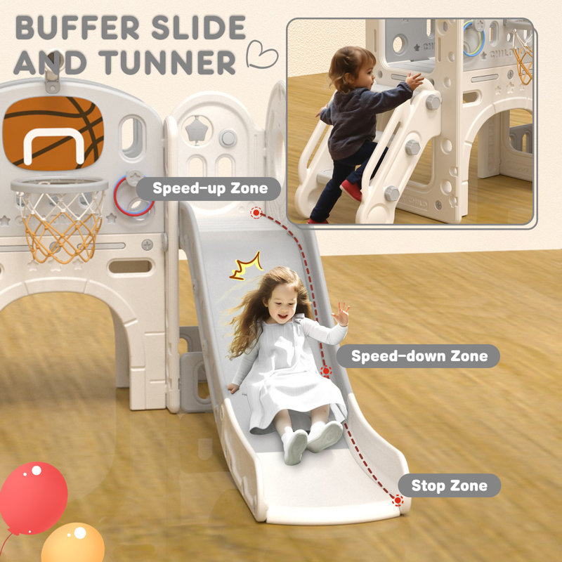 GLAF 9 In 1 Kids Slide, Toddler Slide with Climber Outdoor Indoor ...