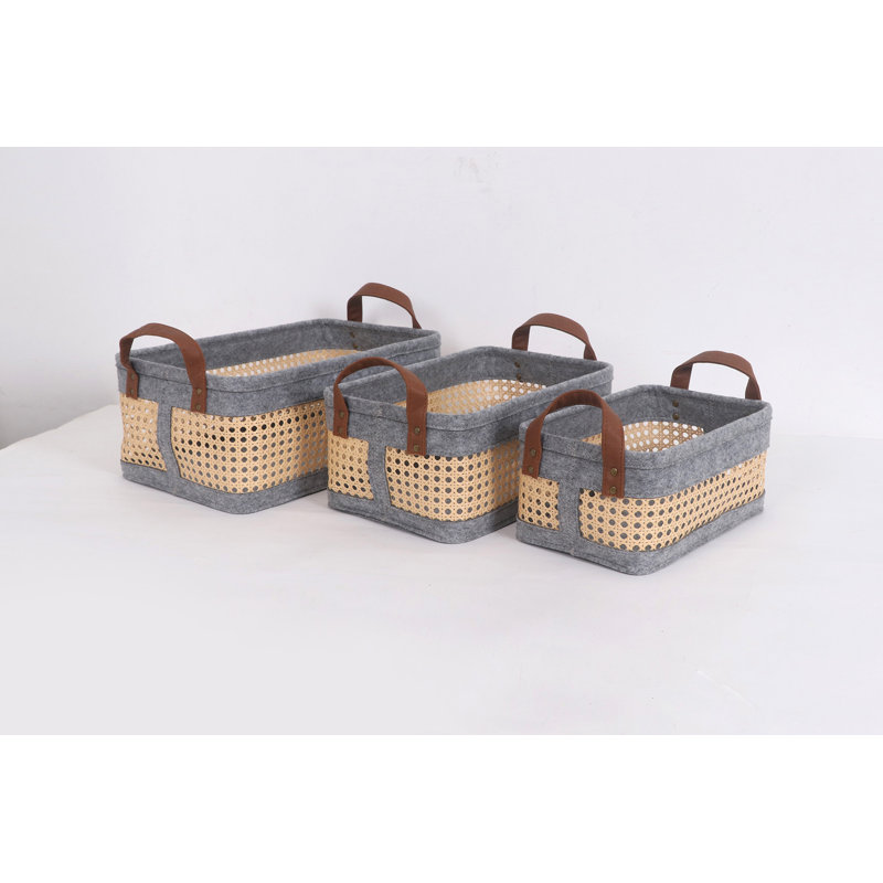 Bayou Breeze Modern Multipurpose Rattan Storage Cubes Organizer Basket ...