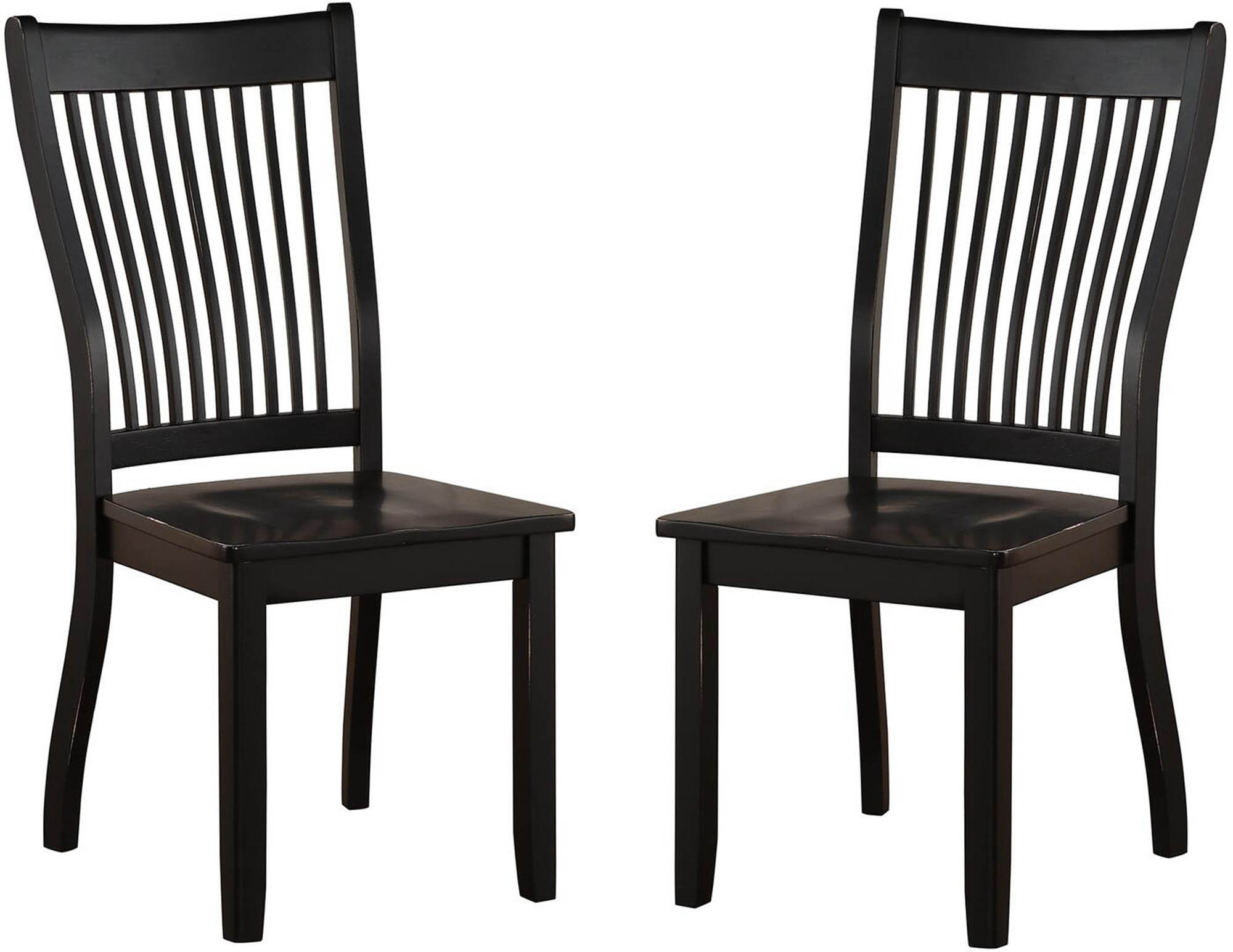 August Grove Howden Solid Wood Slat Back Side Chair in Black - Wayfair ...