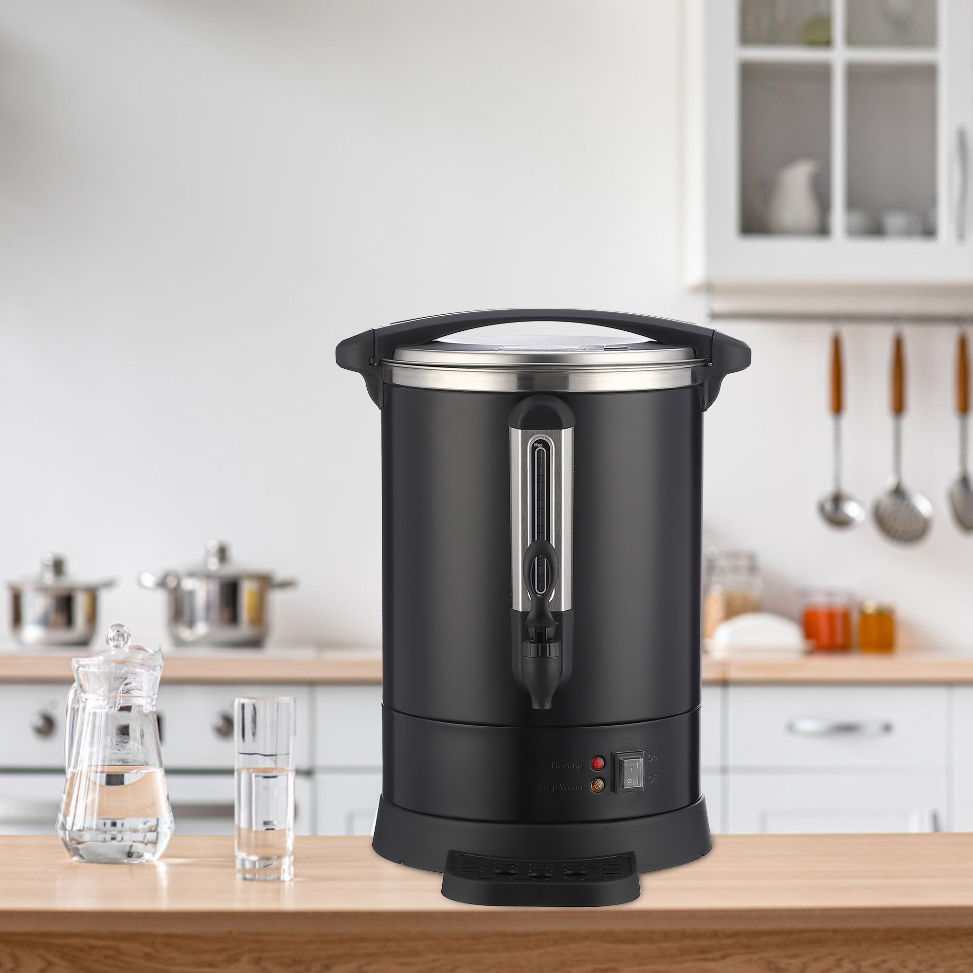 GarveeHome 100 Cups Commercial Coffee Urn, 14L/3.8Gal Stainless Steel ...