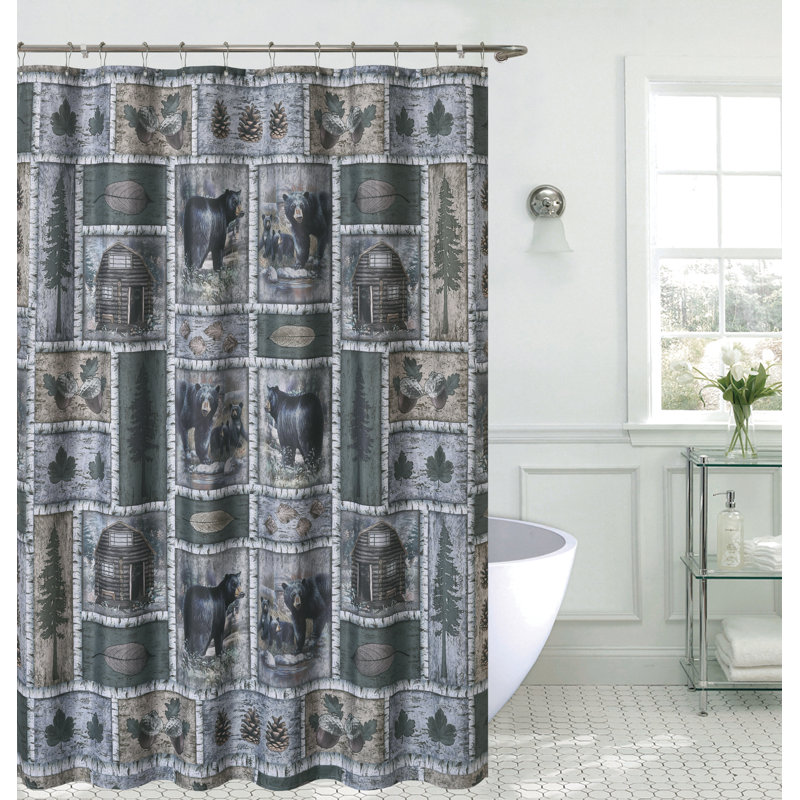 Loon Peak® Chrystian Bear Lodge Patchwork Woodland Forest Nature Birch ...