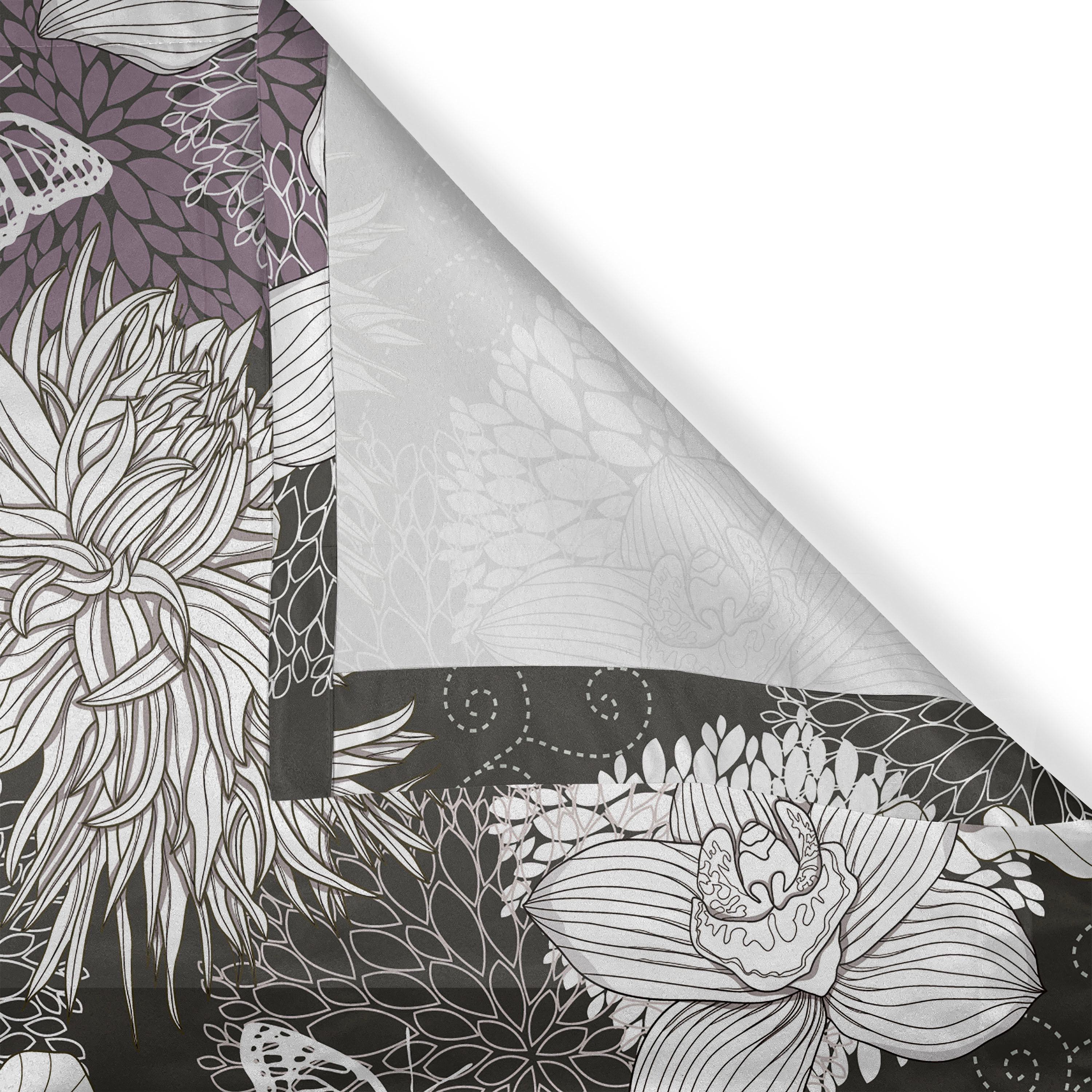 Dakota Fields Springtime Grommet Curtain Bitonal Flowers Boho Art 50" x ...