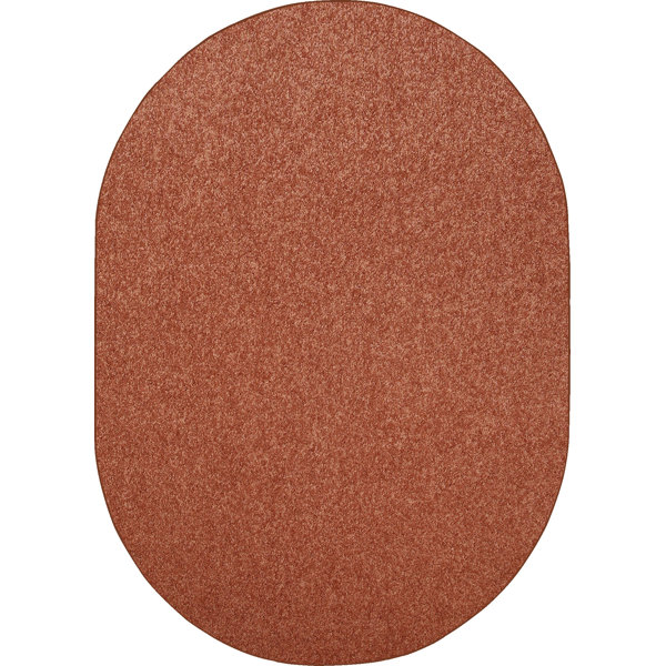 Latitude Run® Solid Color Oval Shape Area Rugs Rust | Wayfair