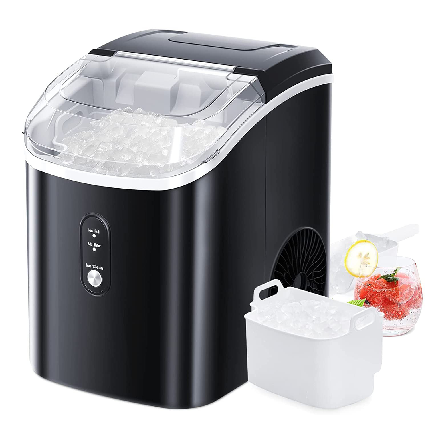 COWSAR 33 Lb. lb. Daily Production Nugget Clear Ice Portable Ice Maker ...