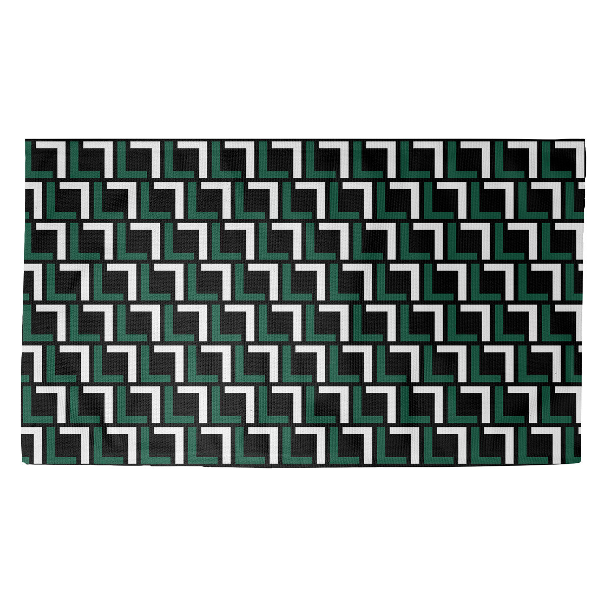 East Urban Home Geometric Green/Black/White Area Rug | Wayfair