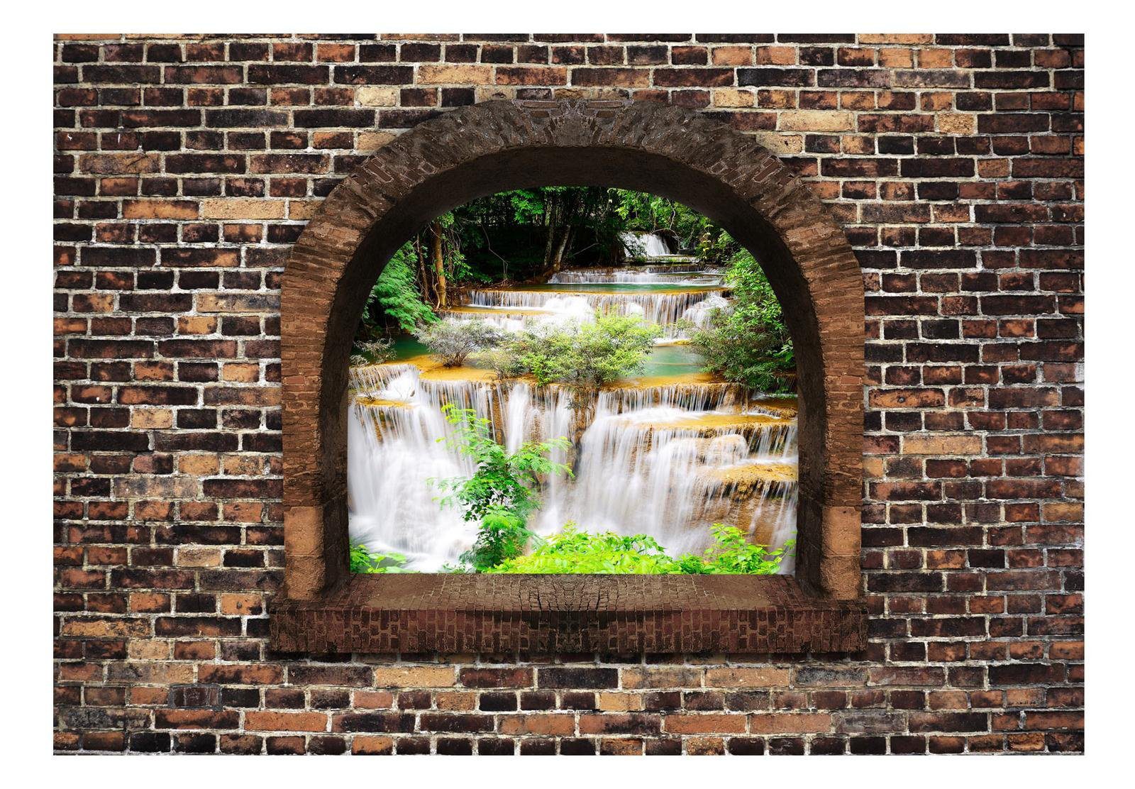 Loon Peak® Faseeha Stony Window Waterfalls Wall Mural | Wayfair