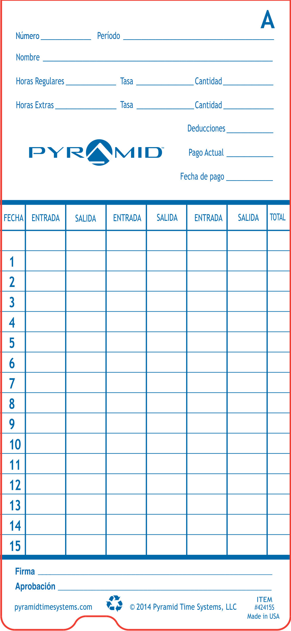 Pyramid Spanish Time Card - Wayfair Canada