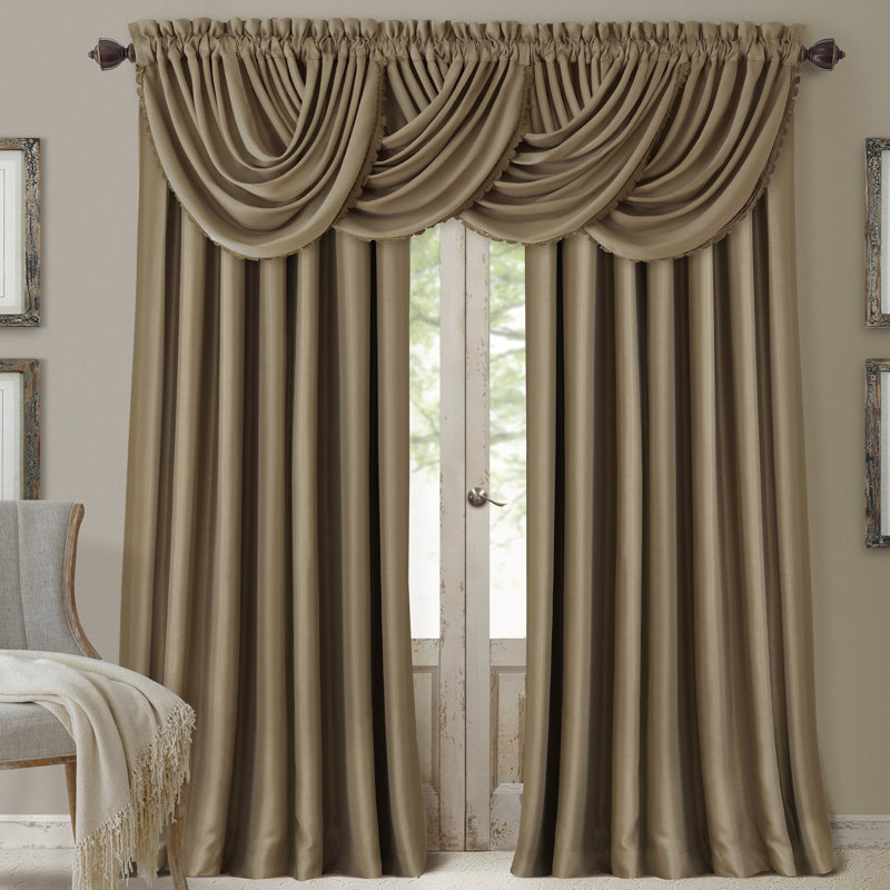 Astoria Grand Ardmore Solid Color Scalloped 52" Window Valance ...