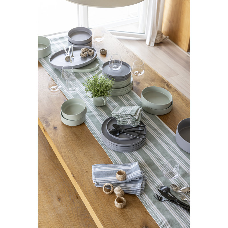 over&back Stackable 16-Piece Semi Hand-Finished Stoneware Dinnerware ...