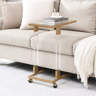 Mercer41 Golden Side Table, Acrylic Sofa Table, Glass Top C Shape ...