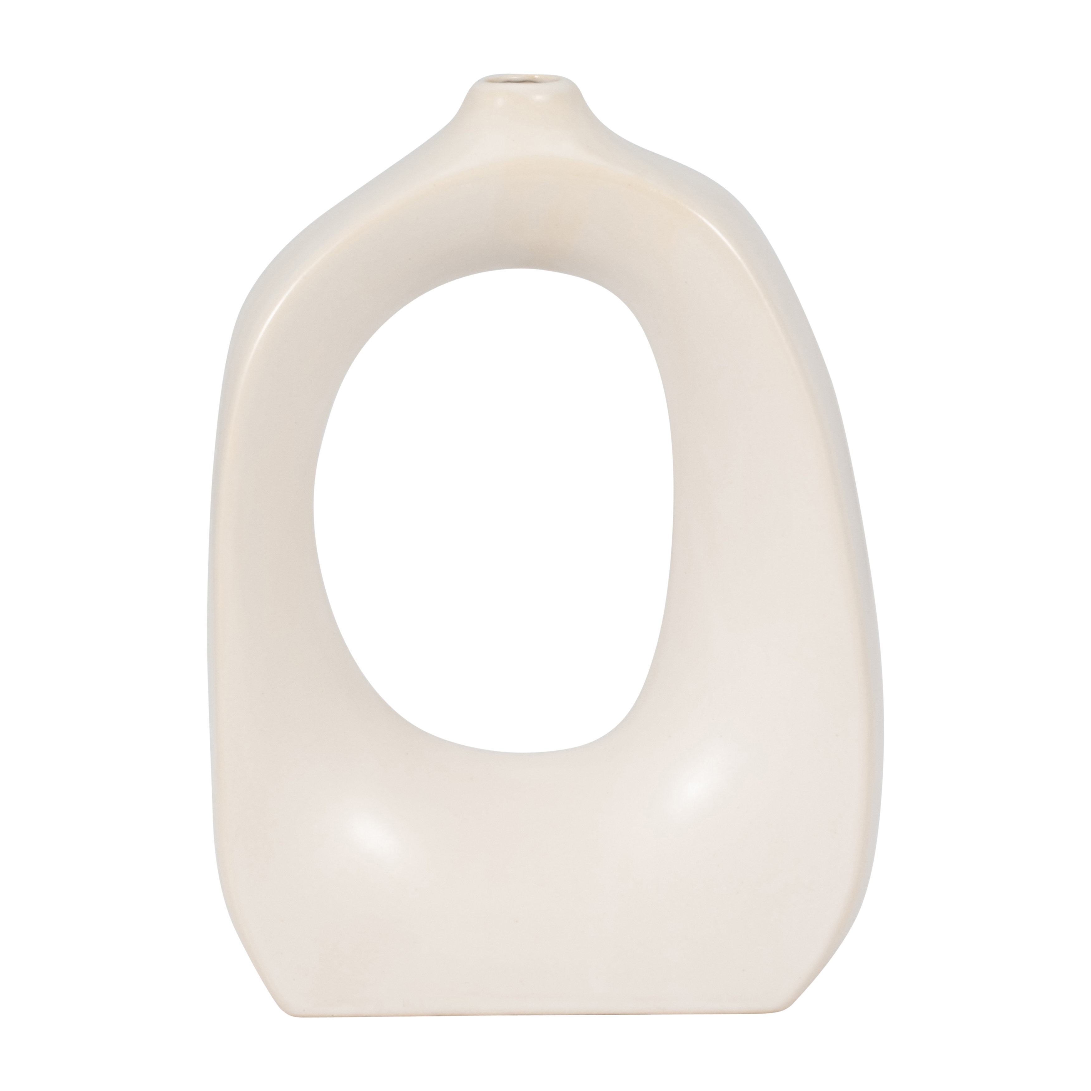 Joss & Main Unique White Abstract Cut Out Curvy Ceramic Vase | Wayfair