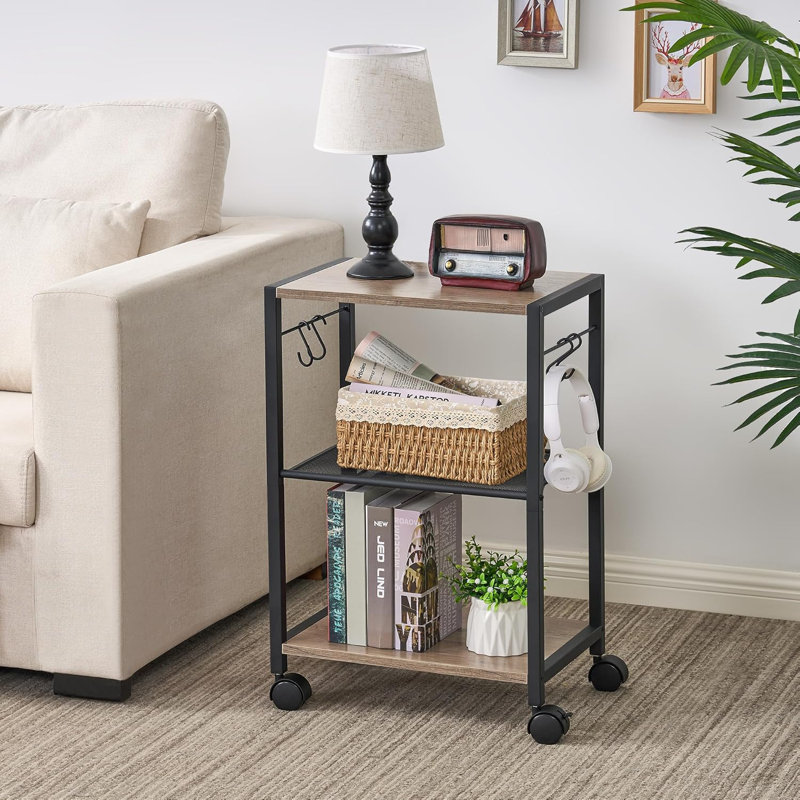 17 Stories Printer Stand, 3-Tier Mobile Printer Cart Under Desk With ...