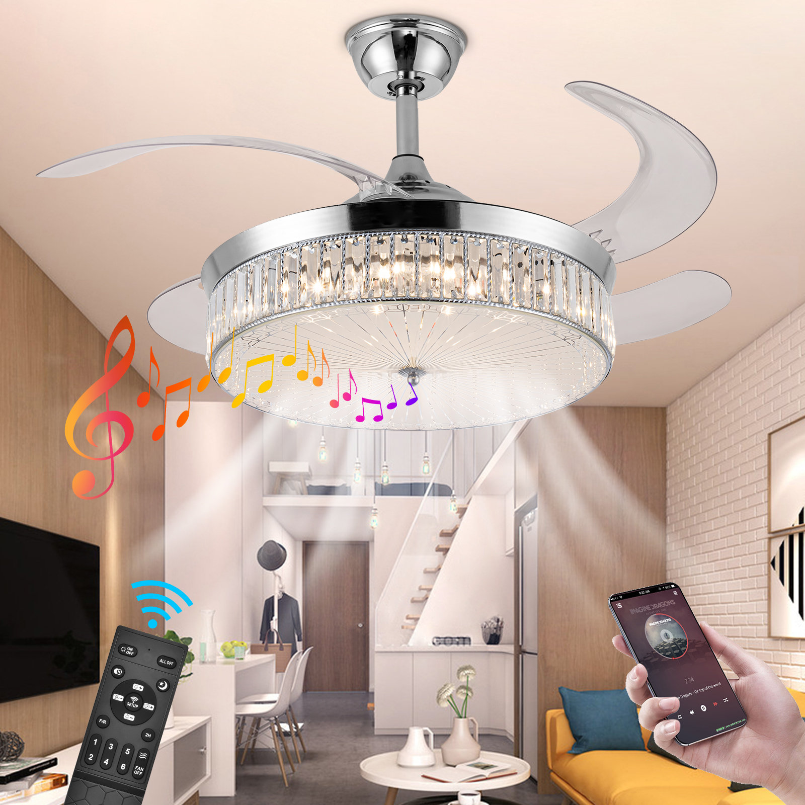 Mercer41 Arlicia 42'' Ceiling Fan with LED Lights - Wayfair Canada
