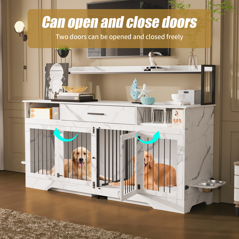 Tucker Murphy Pet™ Large Dog Crate Furniture, Wooden Dog Kennel With ...