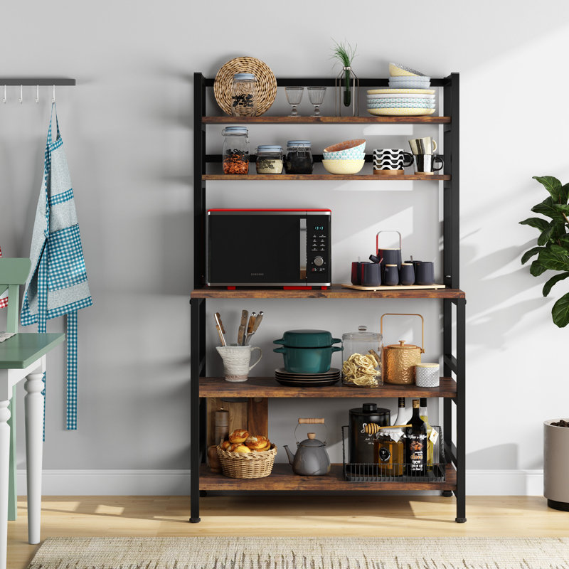 Latitude Run® Industrial Kitchen Baker’S Rack With Hutch,5-Tier Kitchen ...