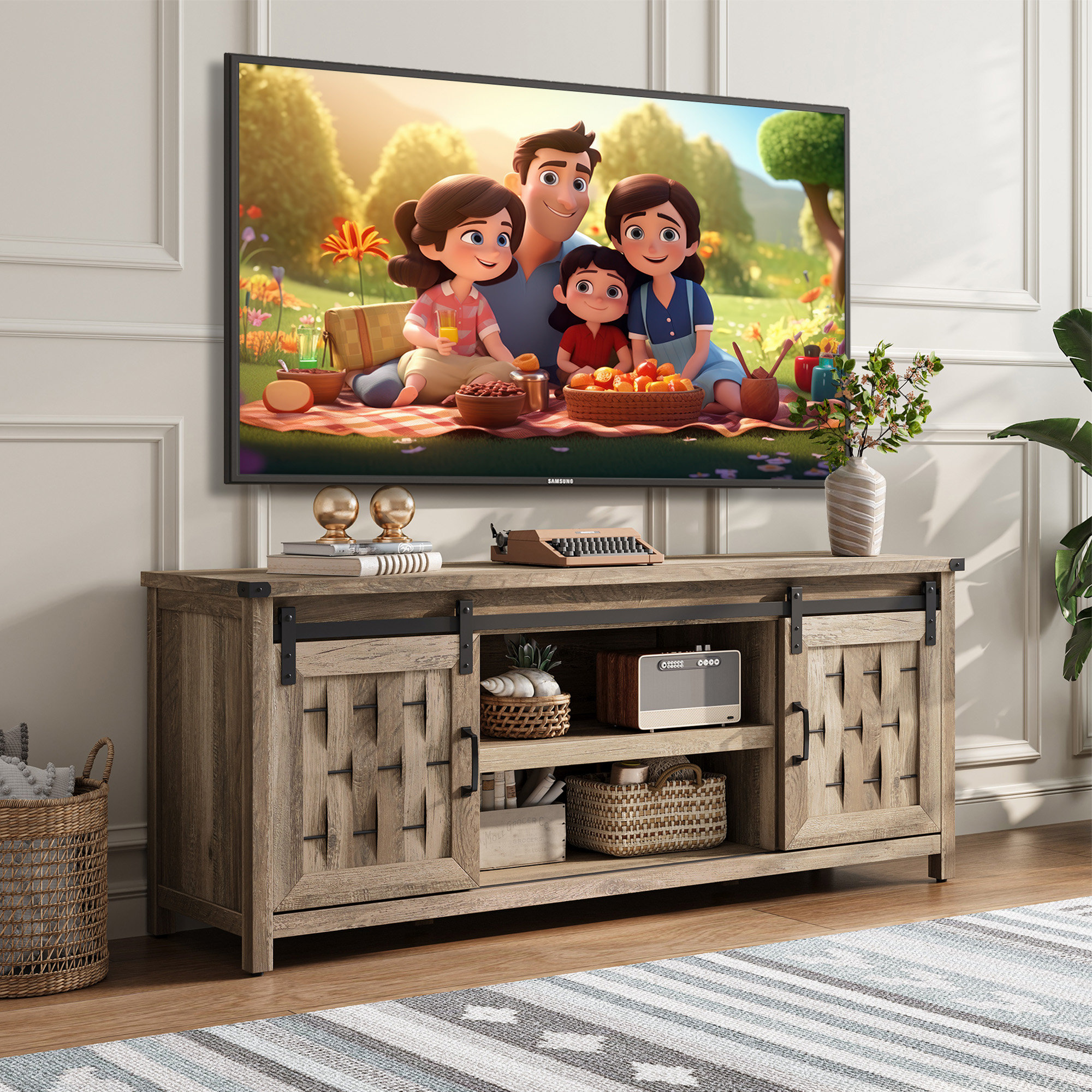 Winston Porter Silvo TV Stand for TVs up to 65",media console,TV ...