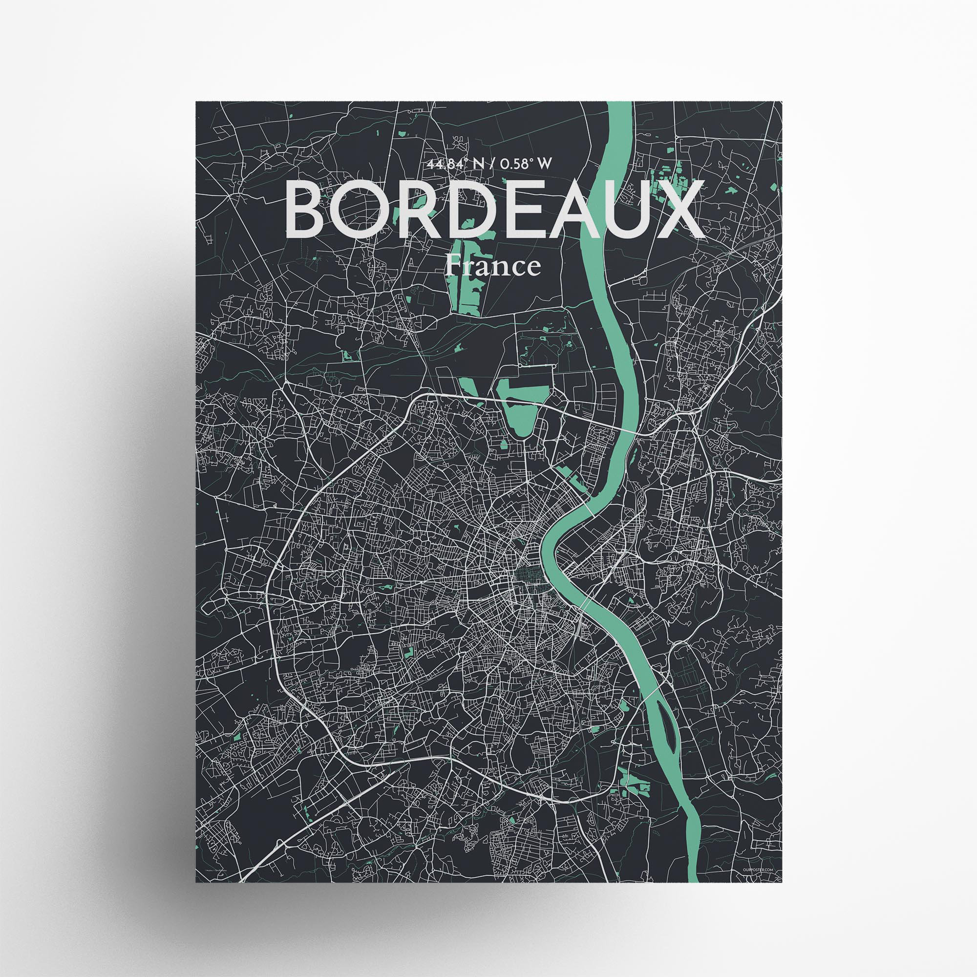 17 Stories Bordeaux City Map Graphic Art In Dream - Wayfair Canada