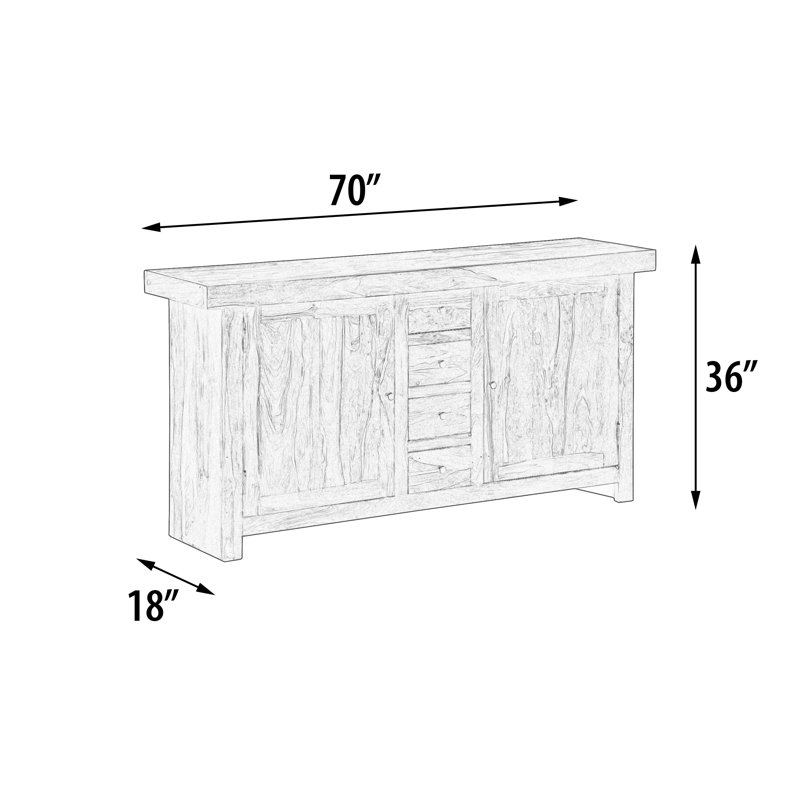 Loon Peak® Balvin 70 Inch Dual Tone Rustic Sideboard Table With 3 ...