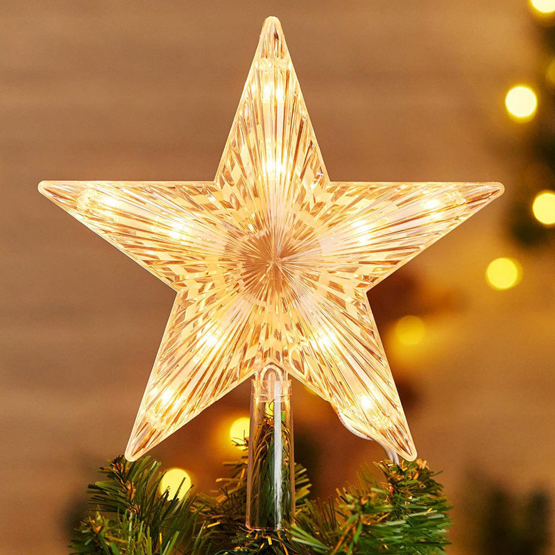 NOMBEL Christmas Tree Topper Lighted Star with Built-in 10 Replaceable ...