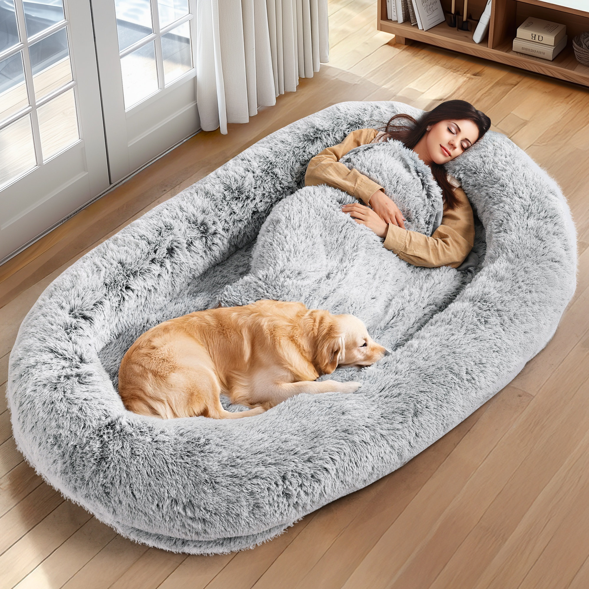 Archie & Oscar™ Marston Human Dog Bed, 72"×48"×10" Human Dog Bed With ...