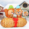 The Holiday Aisle® Christmas Inflatable 5 FT Peanuts and Squirrels ...