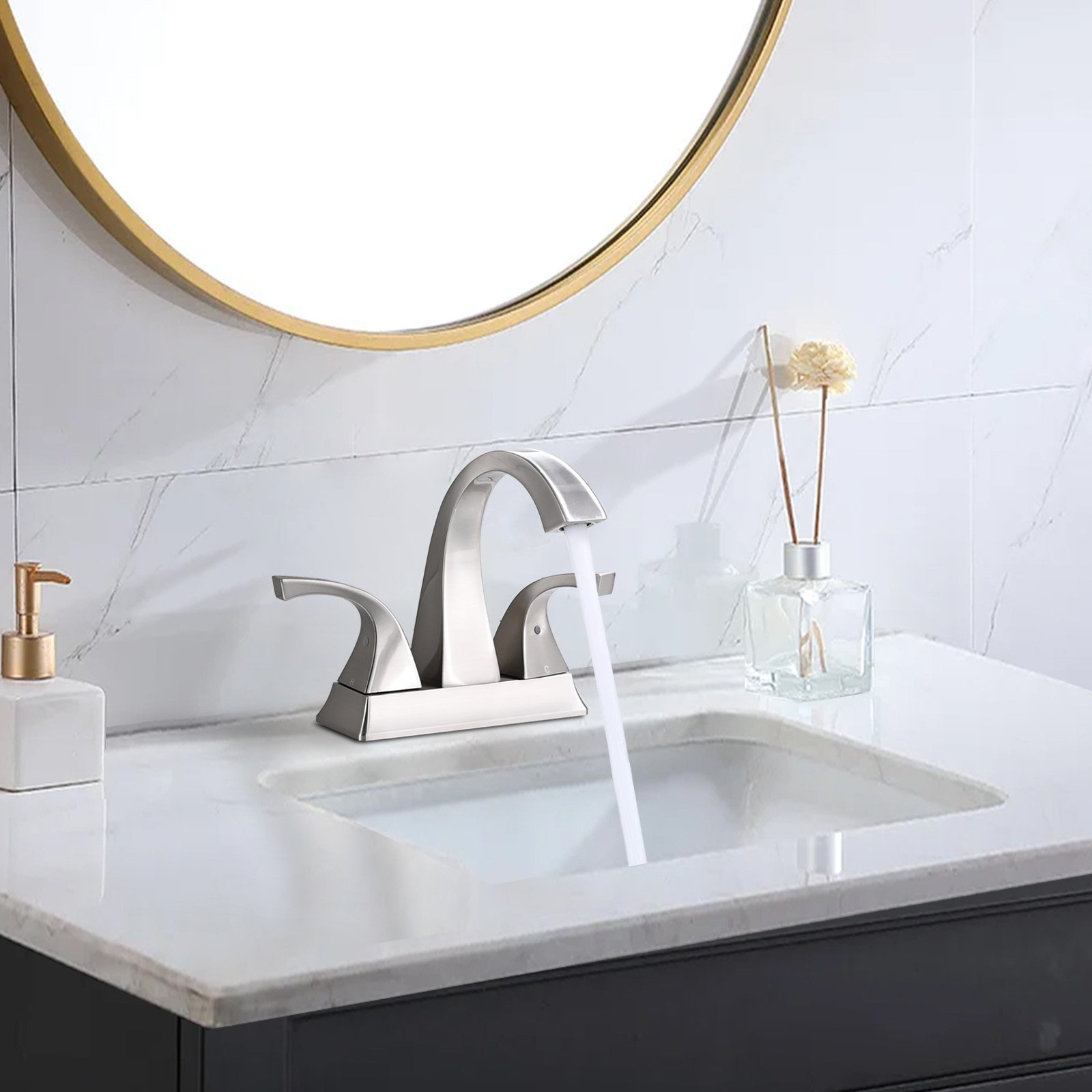 Landolt Centerset Faucet 2-handle Bathroom Sink Faucet with Drain ...