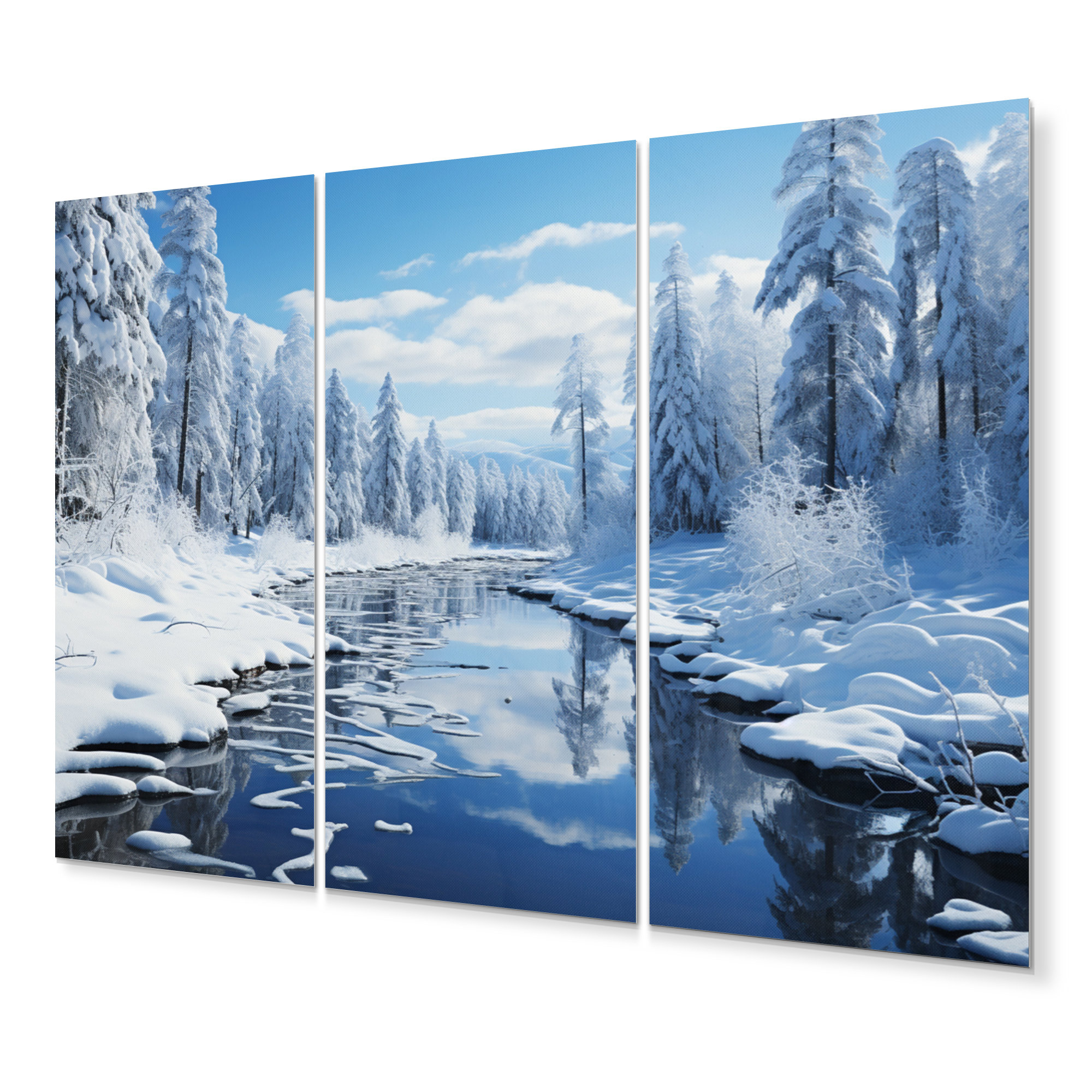 DesignArt " Winter Snowy Serenity III " 3 - Pieces - Wayfair Canada