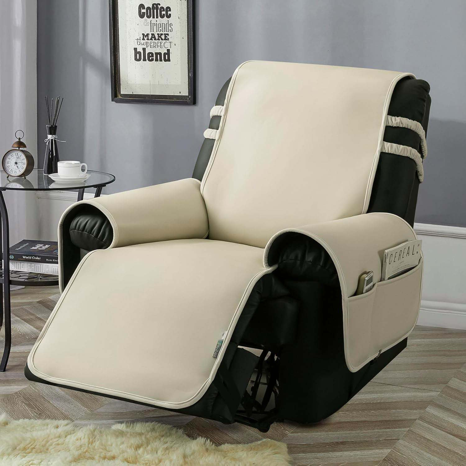 Hokku Designs Cooling Recliner Chair Cover - Real Leather Face Recliner ...
