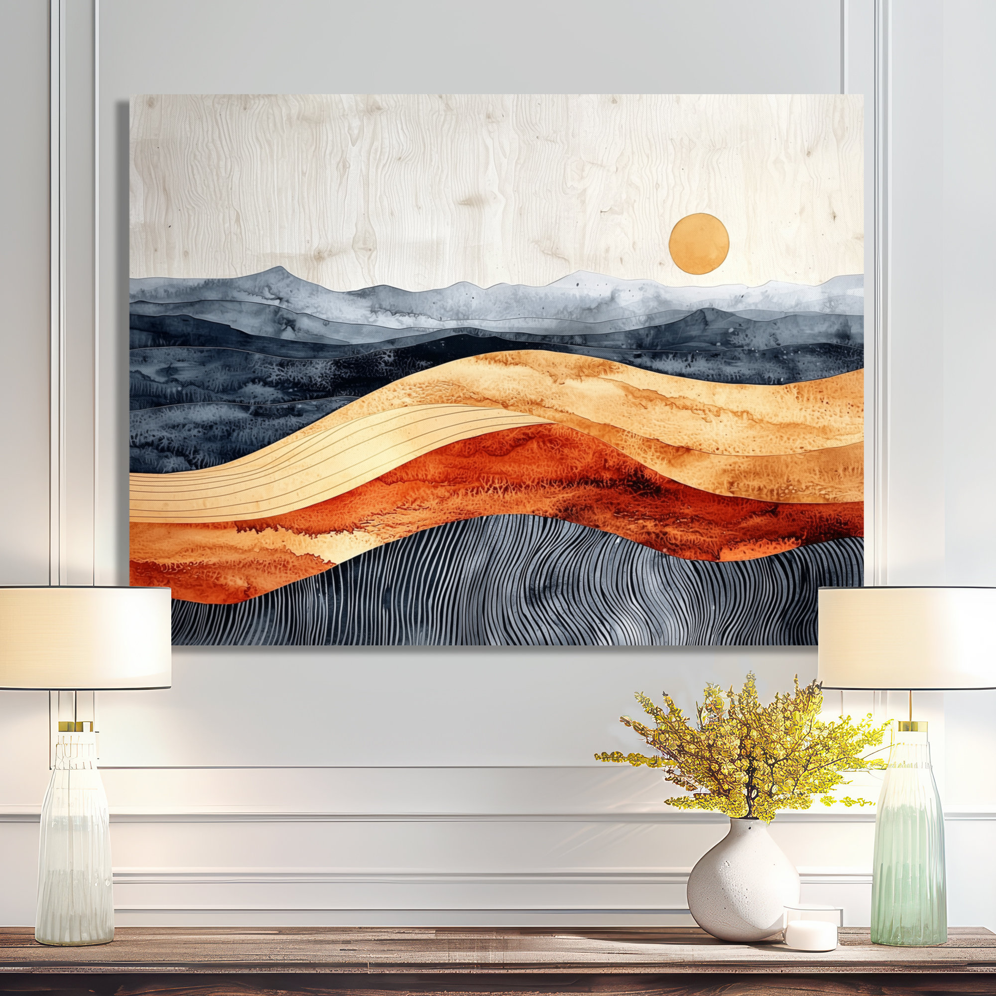 Union Rustic Sahara Landscape Amber River Colors I - Desert Canvas ...