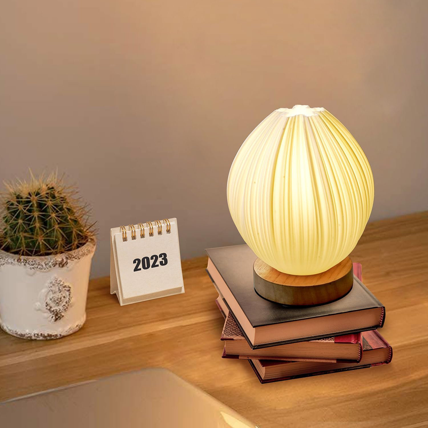 Ivy Bronx Vintage Style Striped Small Night Light Lamp Mini Bedside ...