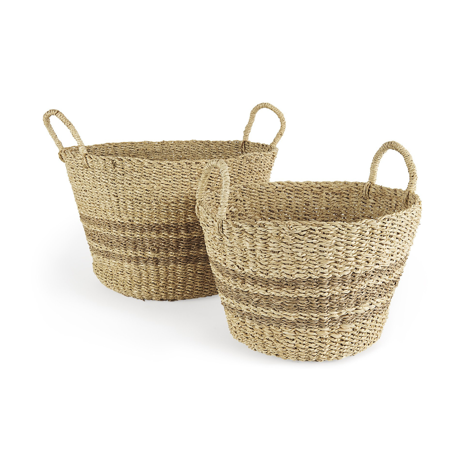 Cozy Collective Set of Two Brown Wicker Storage Baskets | Wayfair