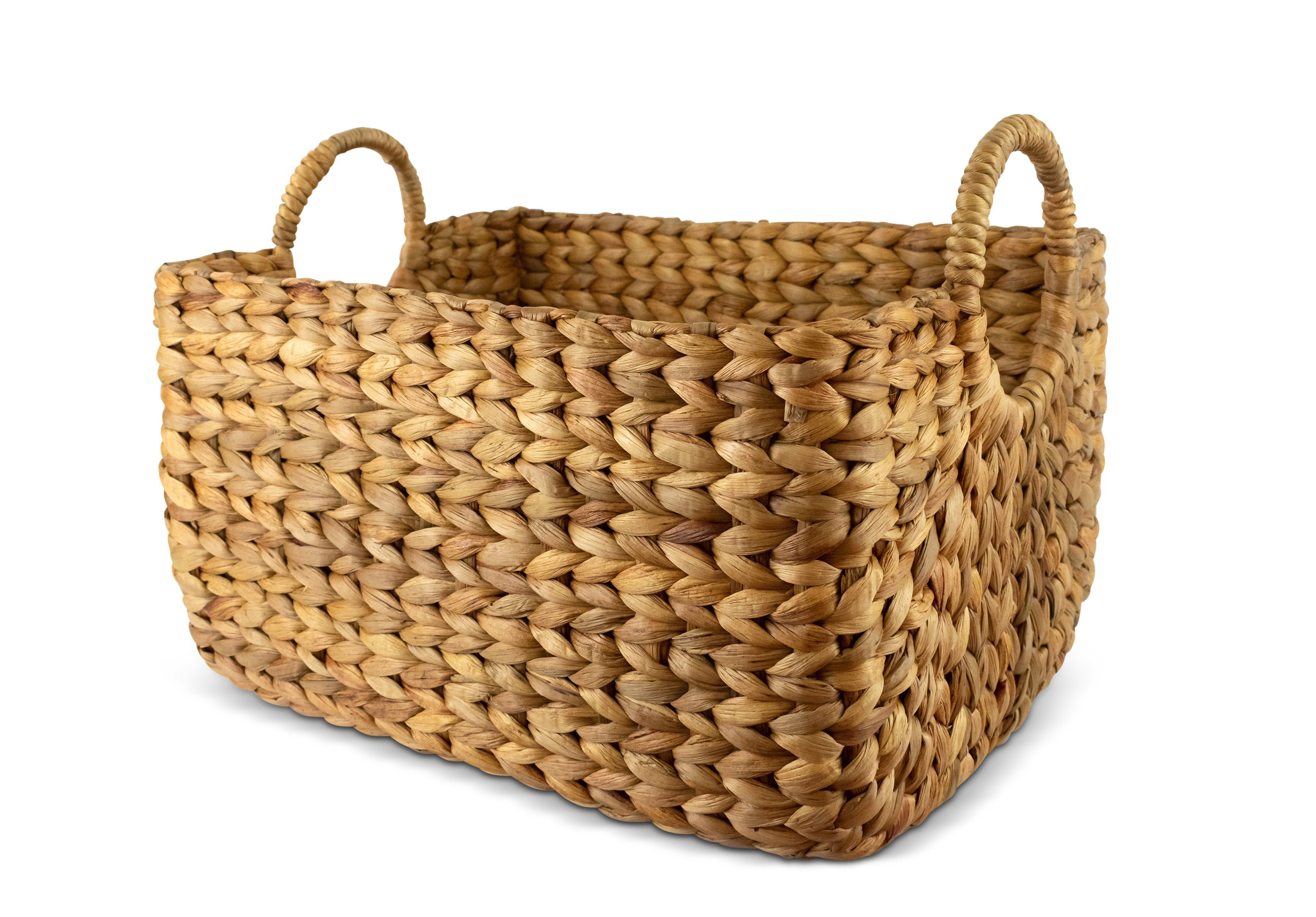 Bayou Breeze Large Hand Woven Water Hyacinth Storage Basket Shelf ...