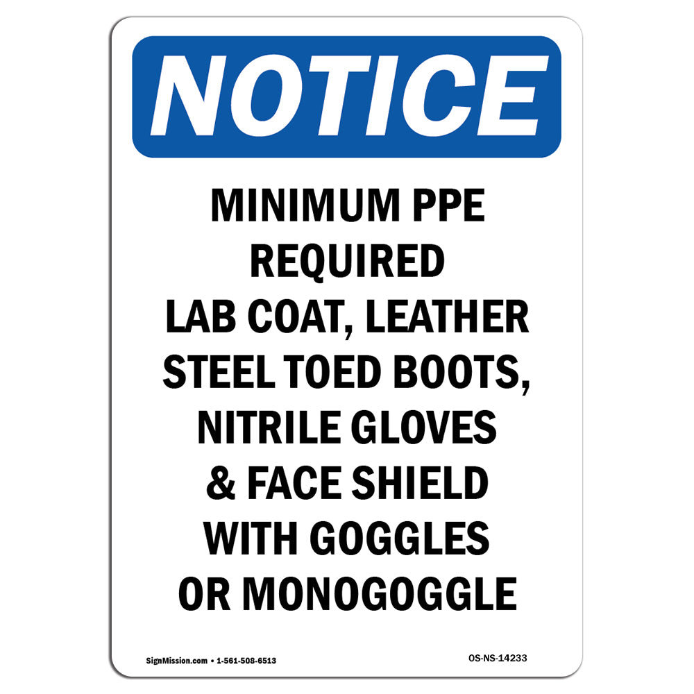 SignMission Minimum PPE Required Lab Coat Sign | Wayfair