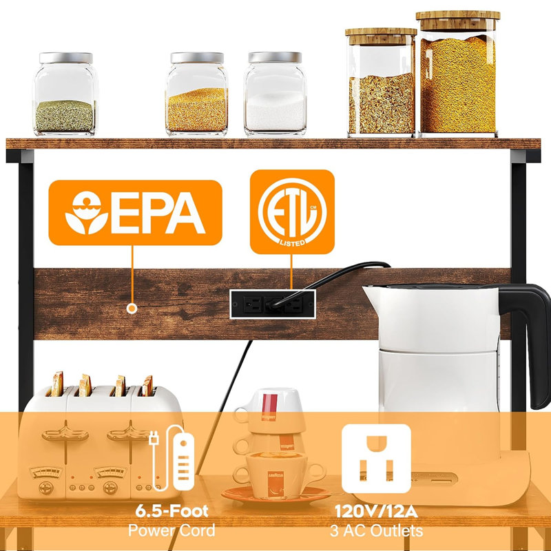 17 Stories 4-tier kitchen storage rack | Wayfair