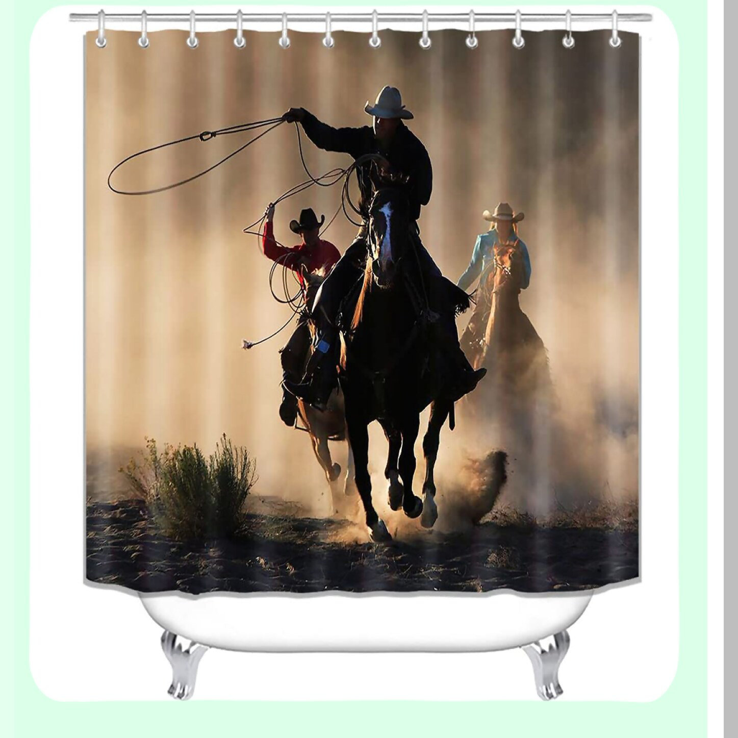 One Allium Way® Wild West Rodeo Shower Set: Cowboy Riding Horse ...