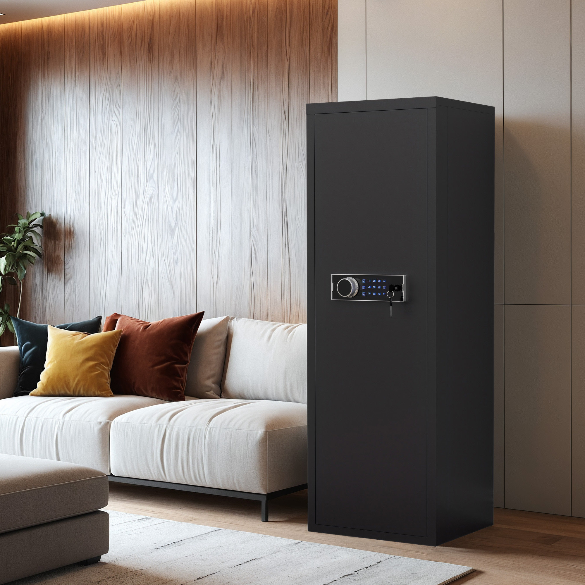 iYofe Black Large Heavy Duty Electronic Code Keypad Lock Gun Cabinet ...