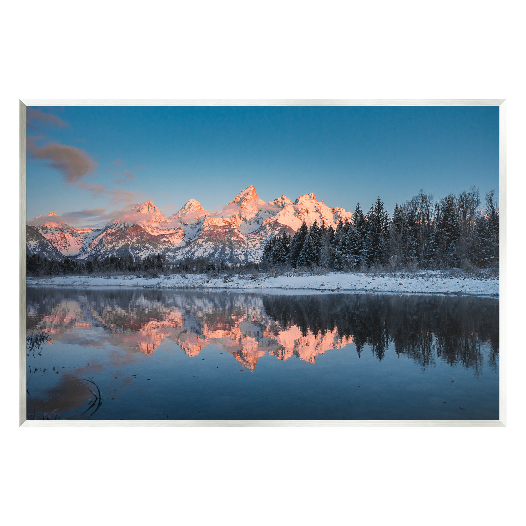 Stupell Industries Bb-216-Wood Winter Mountains Reflection On MDF by ...