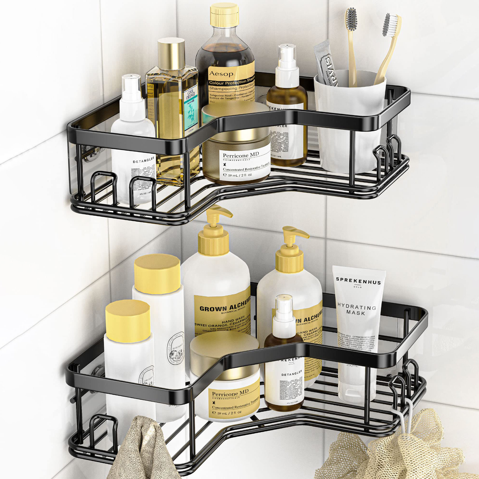 Rebrilliant Yorkshire Tension Pole Stainless Steel Shower Caddy ...