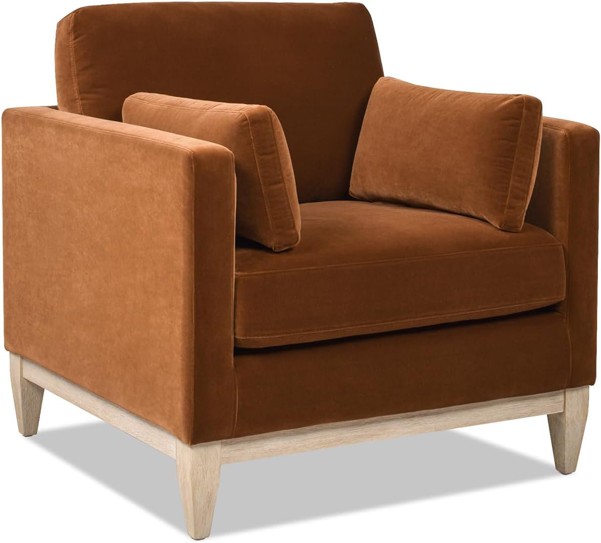 Everly Quinn 36" Modern Farmhouse Armchair In Burnt Orange Performance ...