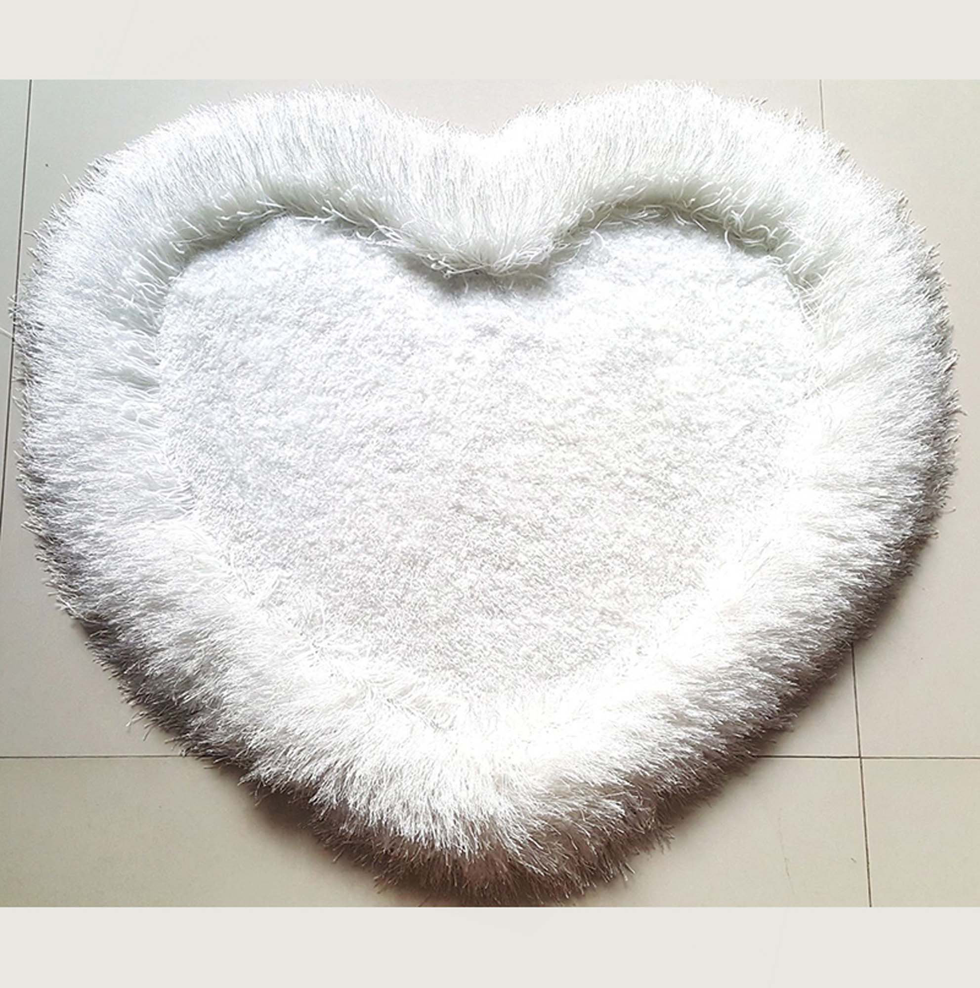 Mercer41 Heart Shape Hand Tufted 4-Inch Thick Shag Area Rug | Wayfair