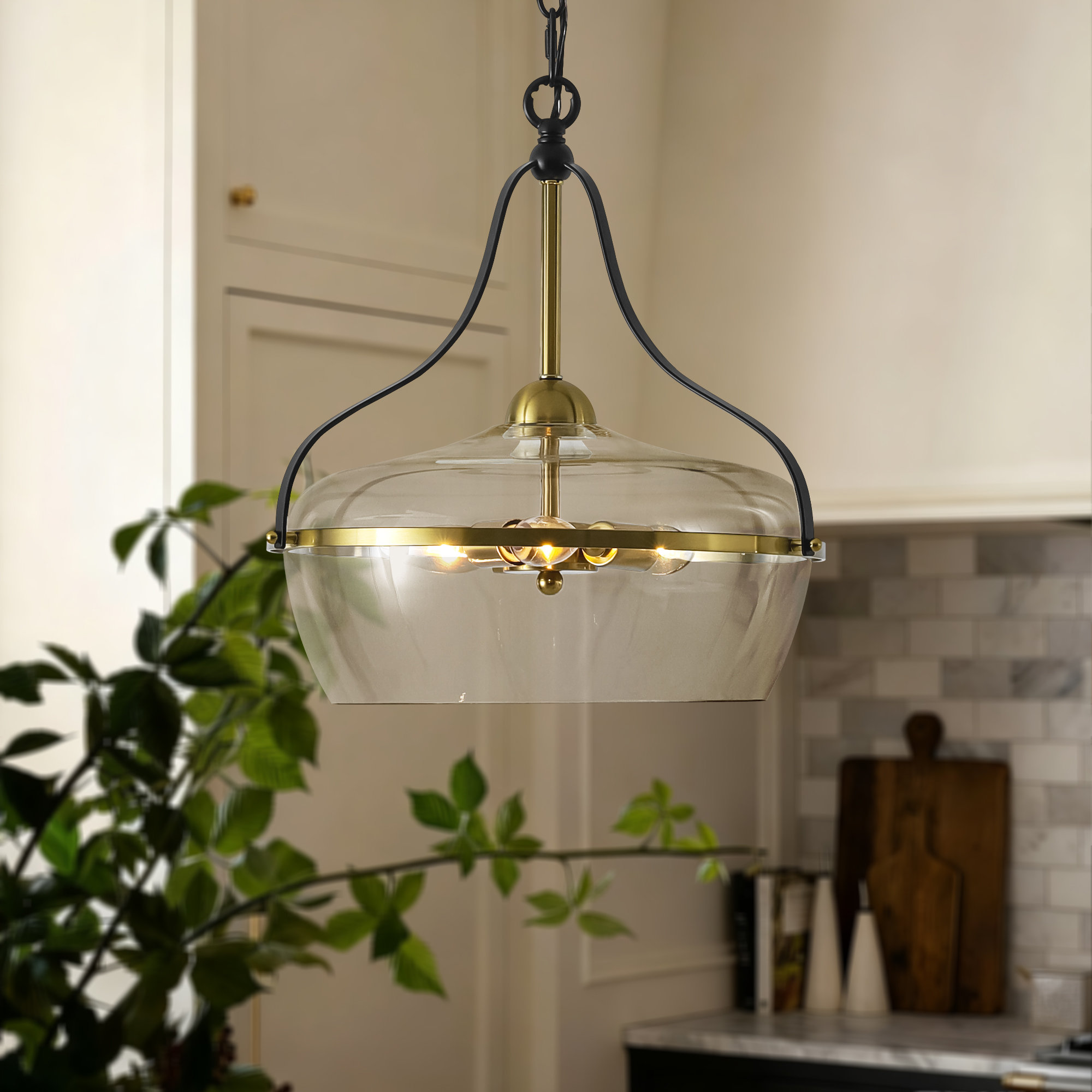 MAY FLORIDA Auralux 3-Light Dome Kitchen Island Pendant Light - Wayfair ...