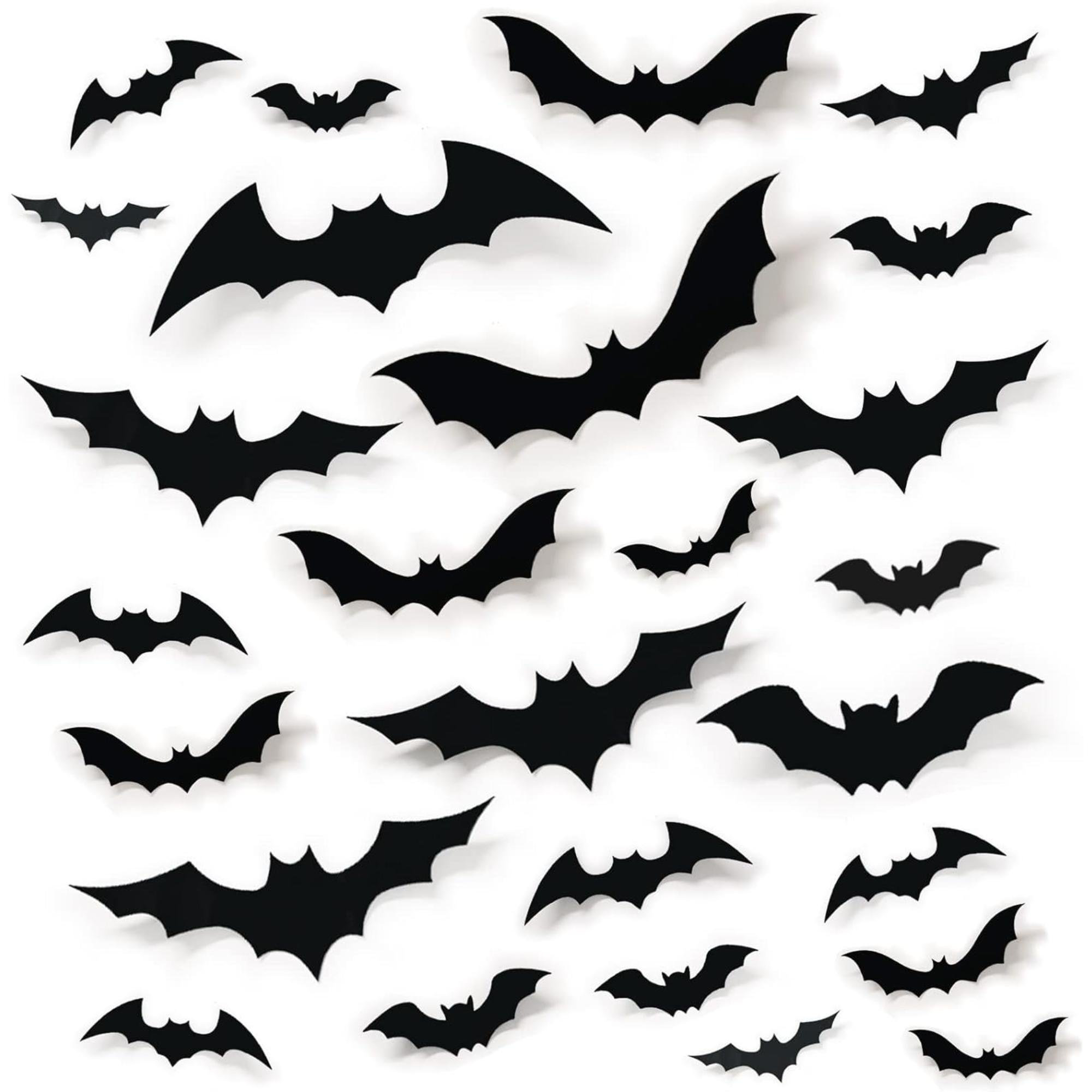 The Holiday Aisle® 68Pcs Bat Wall Decor, Halloween Bats Decorations 3D ...
