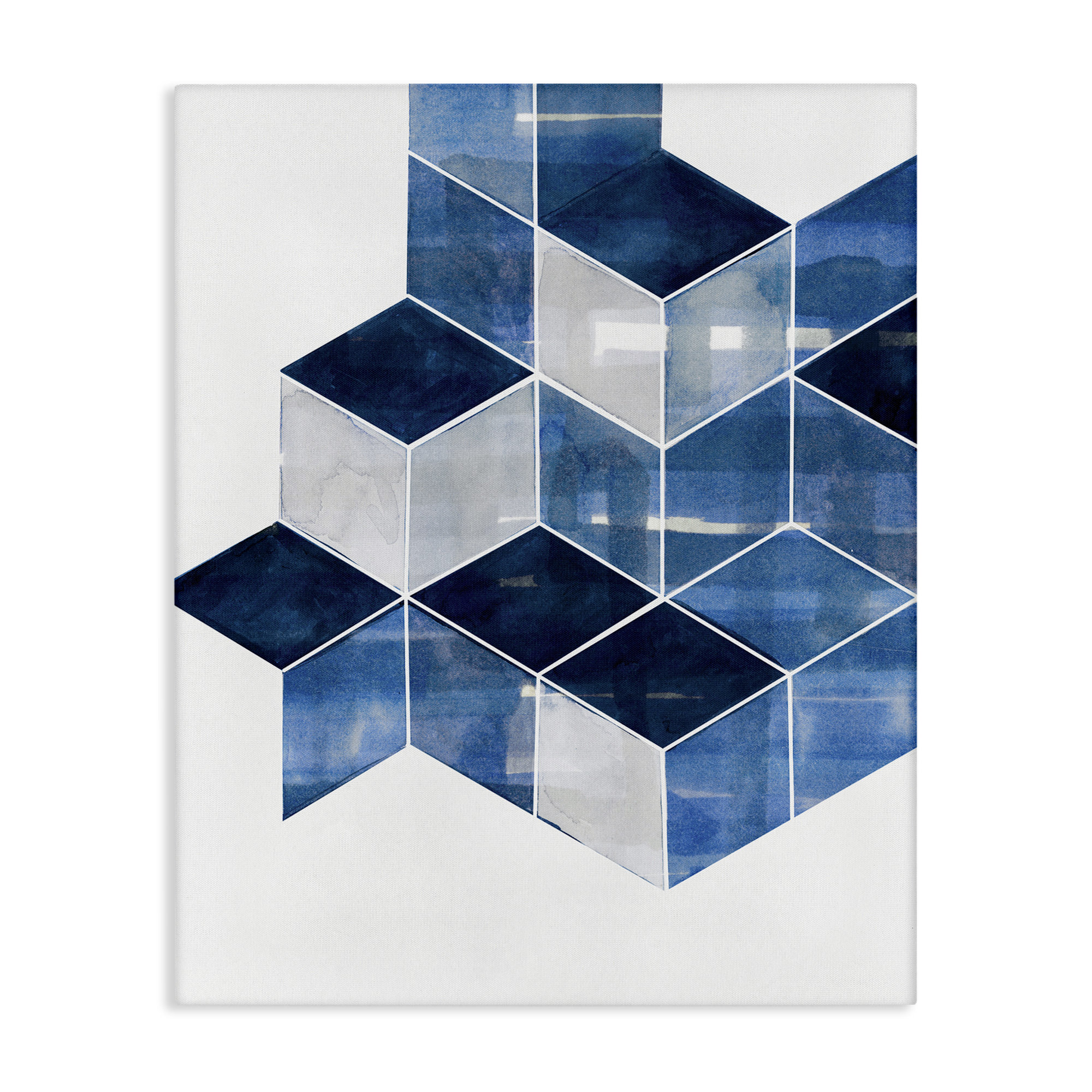 Ivy Bronx Stacked Geometric Cubes Canvas Wall Art by Steller Design ...
