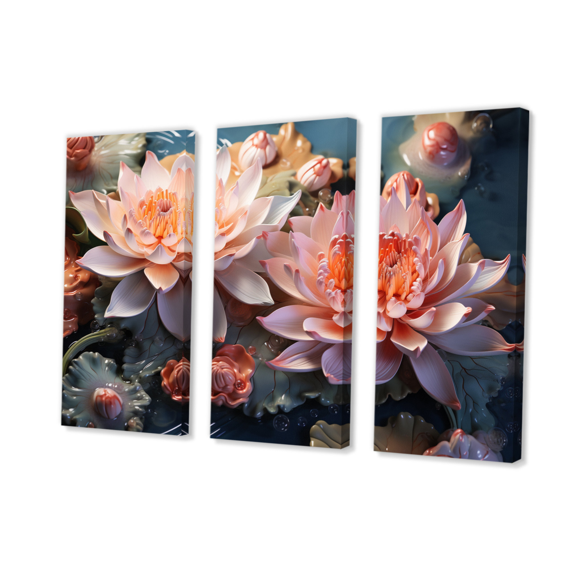 Design Art Asian Art Lotus Pond IX - Asian Wall Art Print Set - Wayfair ...