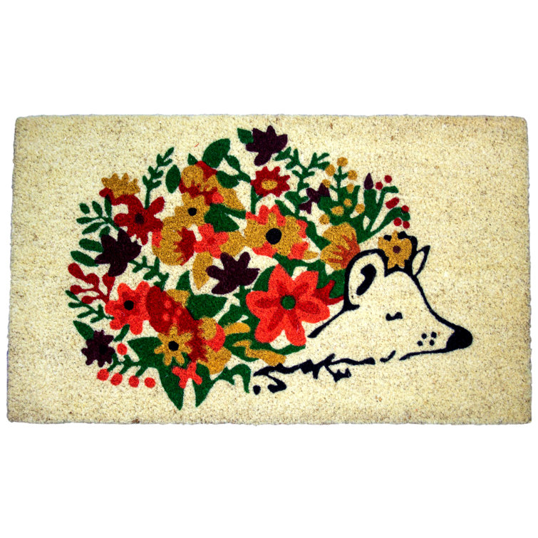 Native Doormats Flower Hedgehog Doormat & Reviews | Wayfair.co.uk