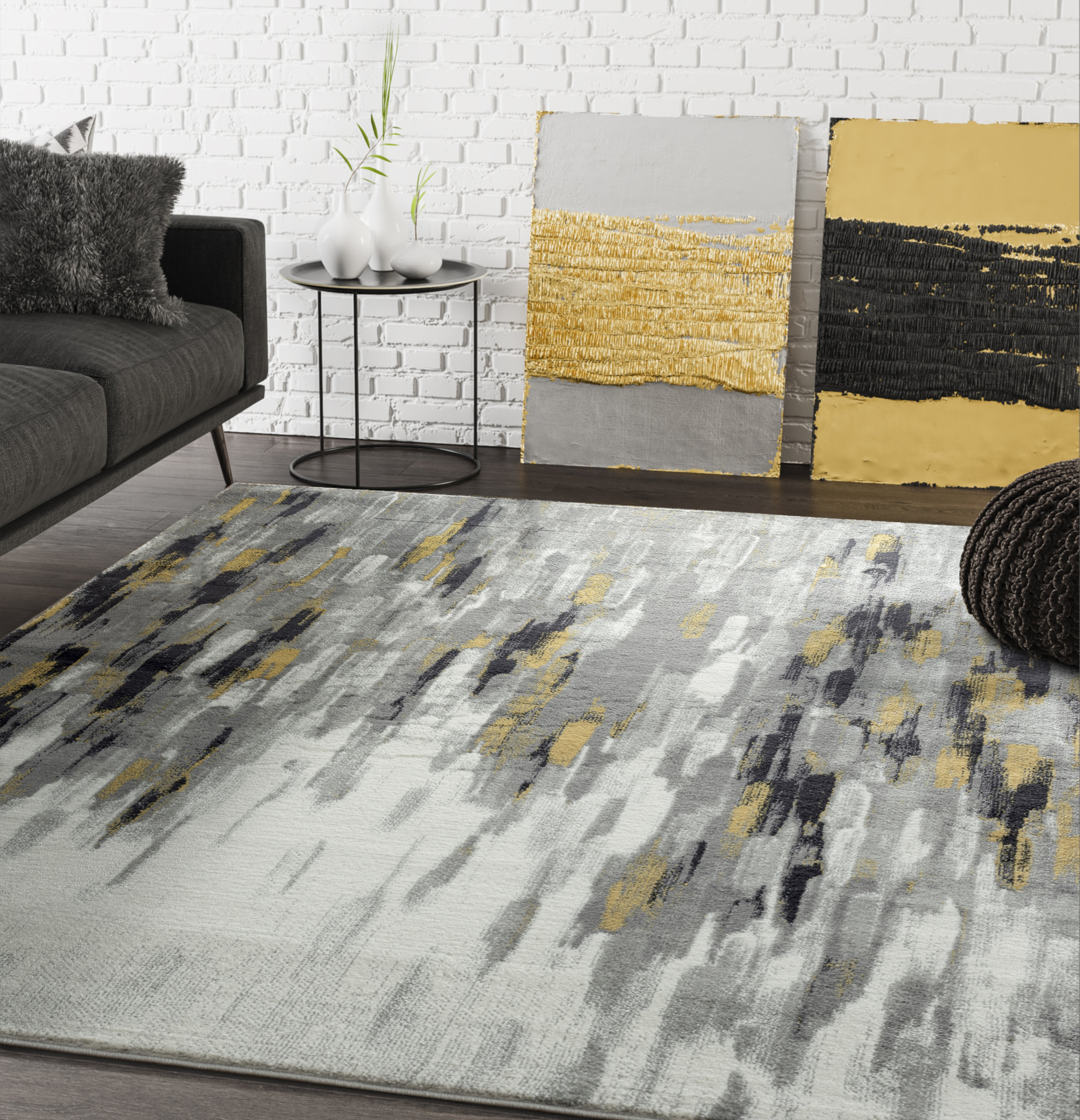 Mercer41 Mikkelson Abstract Gray Area Rug & Reviews | Wayfair
