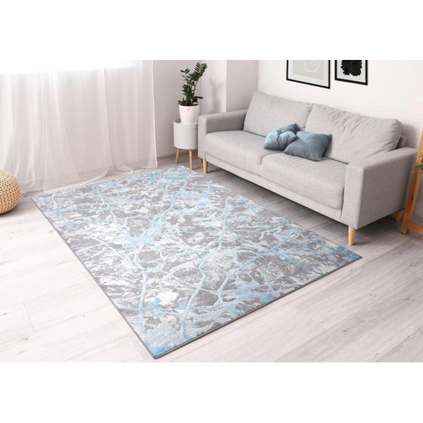 Metro Lane Pernilla New Soft Blue/Grey/White Rug | Wayfair.co.uk