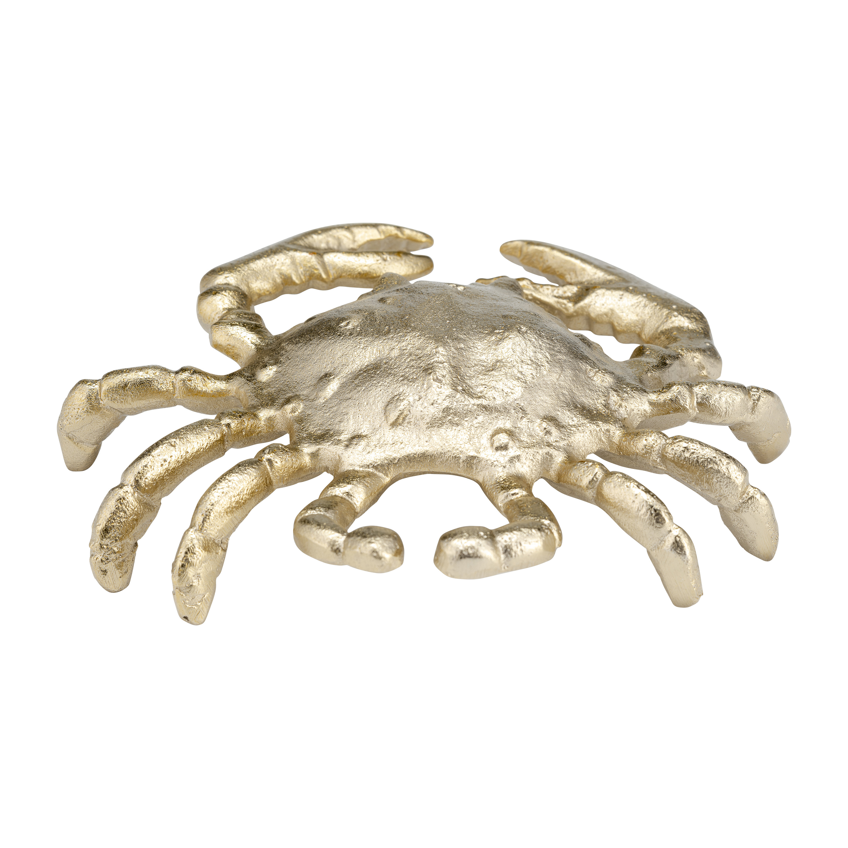 Mercer41 7" Metal Crab Sculpture Contemporary Champagne Gold Decorative ...