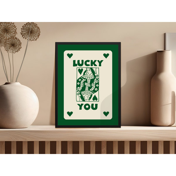 Lark Manor Lucky You Queen Card Minimalist Art Framed Poster | Wayfair ...