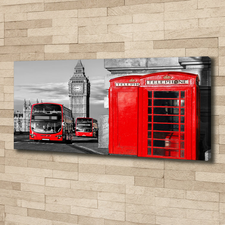 Brayden Studio Red Buses - No Frame Print on Canvas | Wayfair.co.uk